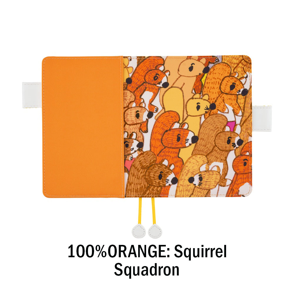 Hobonichi Original Book and Cover, A6, 100%ORANGE Squirrel Squadron ...